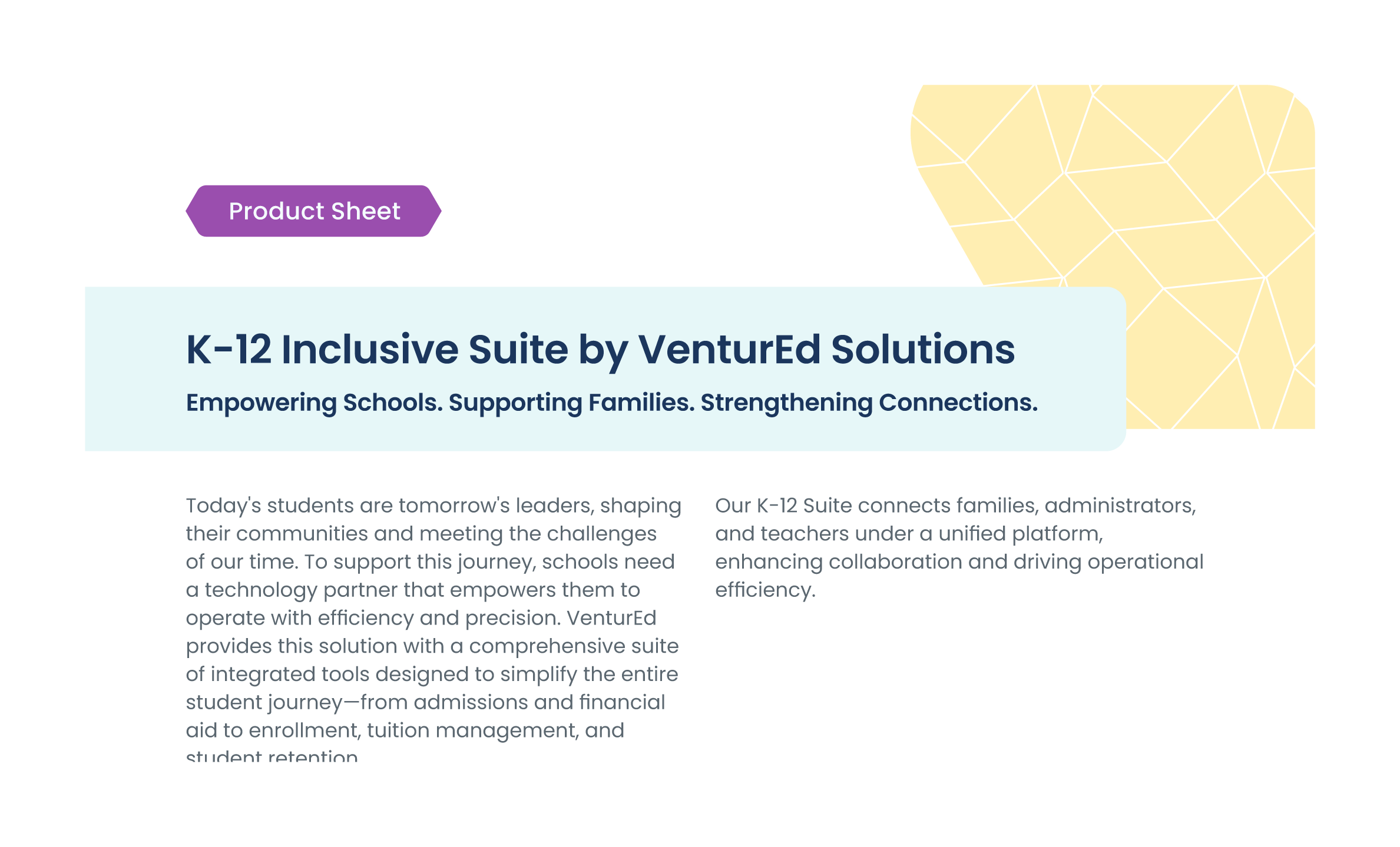 The Enrollment Suite by VenturEd Solutions Resource Sheet